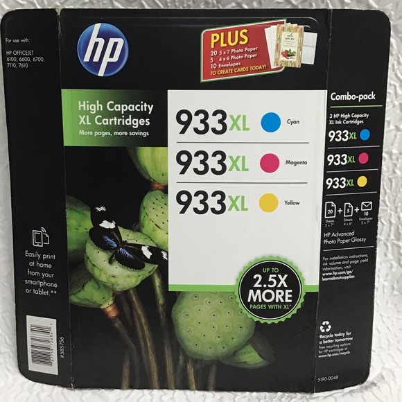 HP | Other | 3pk Genuine Hp 933xl Color Cmy Officejet 60 6600 6700 7110 ...